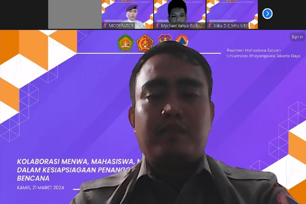 Edukasi Mitigasi Bencana, Menwa Ubhara Jaya Gelar Webinar Kesiapsiagaan ...
